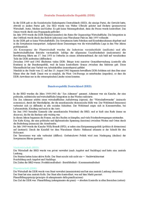 Deutsche Demokratische Republik Und Bundesrepublik Deutschland
