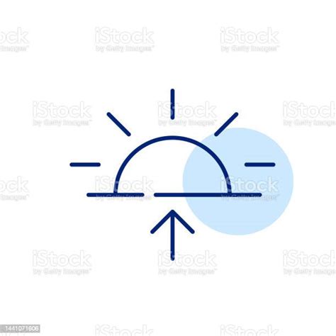 일출 일기 예보 아이콘입니다 완벽한 픽셀 스트로크 라인 기상학에 대한 스톡 벡터 아트 및 기타 이미지 기상학 기후 묘사 날씨 Istock