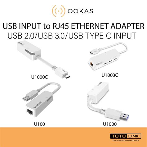 Totolink U100 U1000 U1000c U1003c Usb 2 0 3 0 Type C To Rj45 Ethernet Adapter With Usb Hub