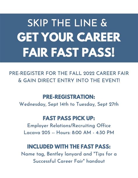 Skip The Line And Get Your Career Fair Fast Pass Bentley Careeredge