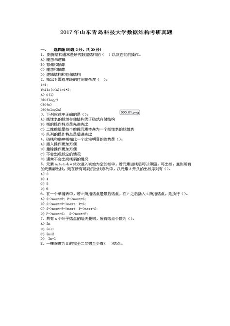 2017青岛科技大学数据结构851资源 Csdn下载