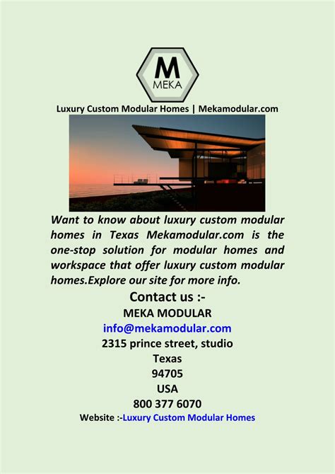 Ppt Luxury Custom Modular Homes Mekamodular Com Powerpoint