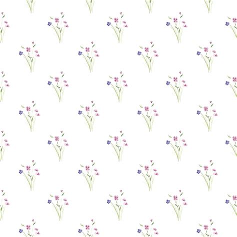 작은 꽃 원활한 패턴 수채화 꽃 배경 프리미엄 벡터
