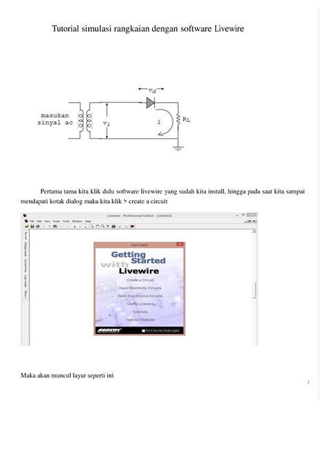 Pengukuran Tutorial Simulasi Tutorial Simulasi Rangkaian Dengan Software L Ive Wire Pertama