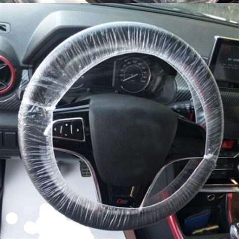 50Pcs Set Universal Disposable Plastic Steering Wheel Cover Elastic