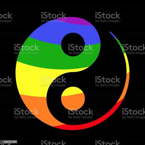 Vetores De Símbolo Yin Yang Bandeira Do Arcoíris Sinal E Mais Imagens