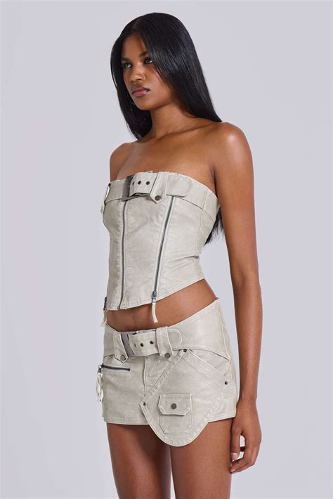 Axel Faux Leather Corset Top Jaded London Clothing