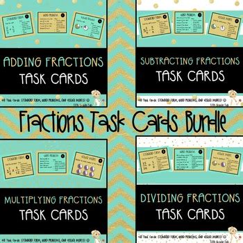 FRACTIONS TASK CARDS BUNDLE ADDING SUBTRACTING MULTIPLYING AND DIVIDING