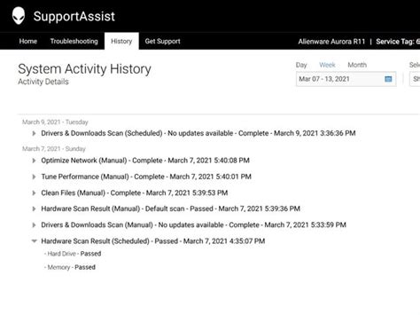 Support Assist Hardware Scan R Alienware