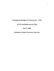 C Task Docx Emerging Technologies In Cybersecurity C WLAN And Mobile Security Plan