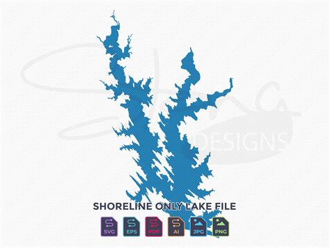Lake Murray Ok Shoreline Only Map Single Layer Svg Pdf Ai Eps Png 