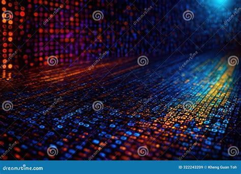 Colorful Technology Binary Matrix Code Abstract Wallpaper Patern Background Stock Illustration