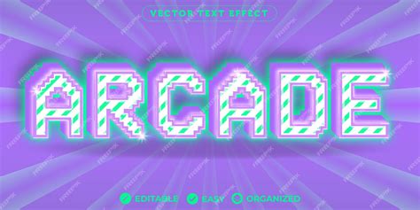 Premium Vector Arcade Text Effectfully Editable Font Text Effect