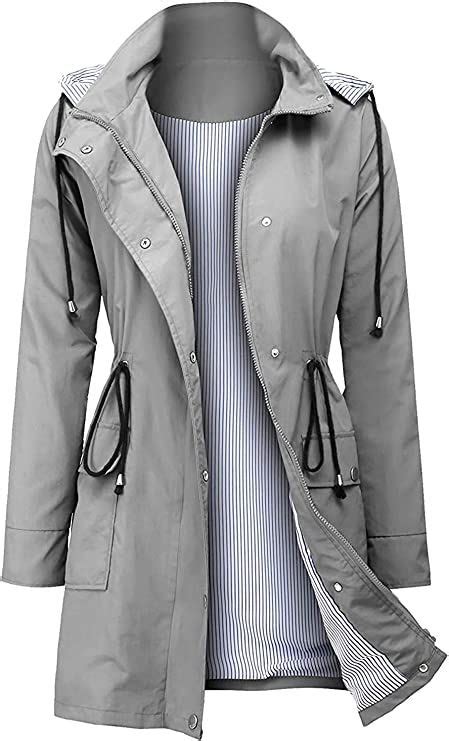 Arthas Women Light Rain Jacket Waterproof Active Outdoor Trench