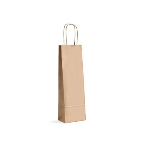 Sacola Papel Kraft Pluma P 01 Garrafa 12x6x35cm C 10 Plaspel