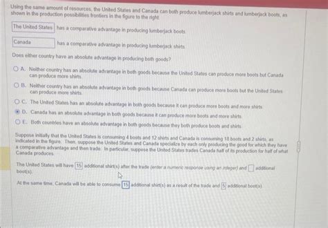 Solved Using The Same Amount Of Resources The United States