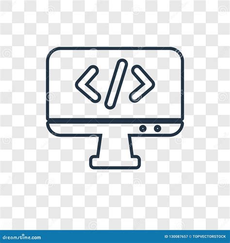 Coding Concept Vector Linear Icon Isolated On Transparent Background Coding Concept