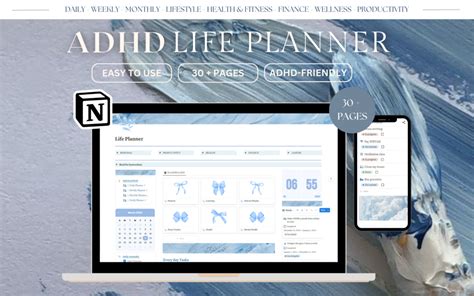 Adhd Notion Template Planner Personal Life Planner