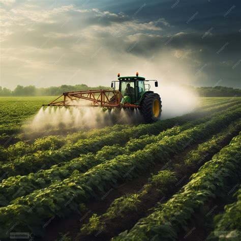 Premium Photo Spraying Pesticide With Tractor