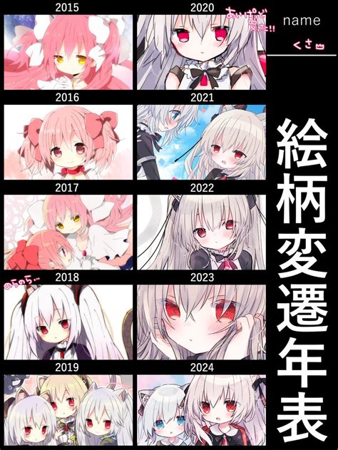「昔のほうが上手なんじゃないかなと思ってたけど 並べてみたらちゃんと成長してる気もした 」くさの漫画