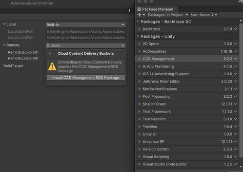 Addressables Profile Does Not Recognize Installed Ccd Management