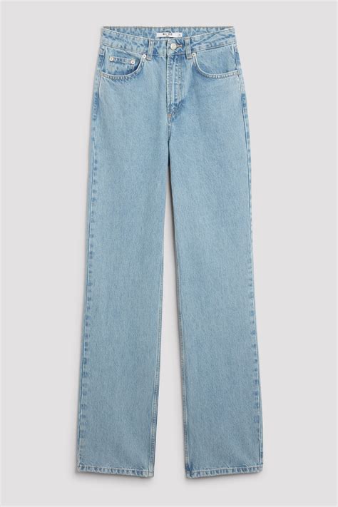 High Waist Straight Denim Blue Na Kd