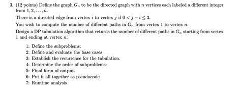 Solved 3 12 ﻿points ﻿define The Graph ﻿g N ﻿to Be