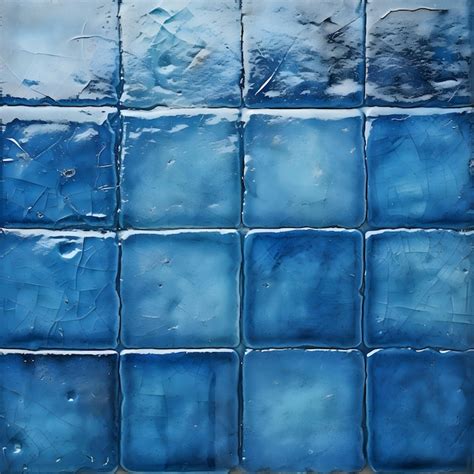 Padrão de textura de azulejo azul cerâmico imagem Premium gerada IA