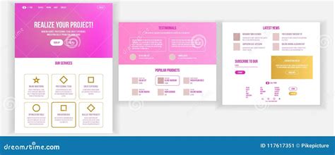 Main Web Page Design Vector Website Business Reality Landing Template