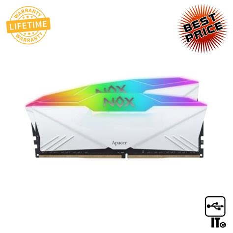 Ram Ddr4 3200 16gb 8gbx2 Apacer Nox Rgb White Ah4u16g32c28ynwaa 2 ประกัน Lt เเรม เเรมคอม
