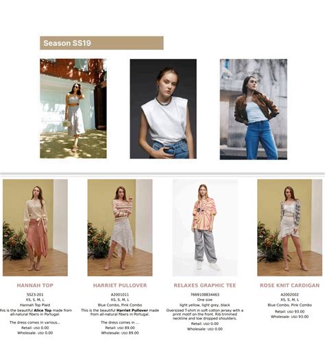 Linesheet Templates For Fashion Businesses Uphance