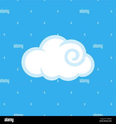 White Swirl Cloud Isolated On White Backdrop Chinese Art Decoration