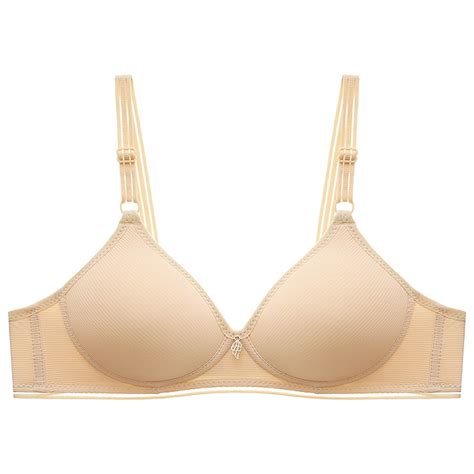 Beige Bra Ladys Bra Vest Front Buckle Bra Without Steel Ring Large