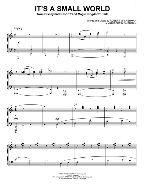 Its A Small World Sheet Music Direct