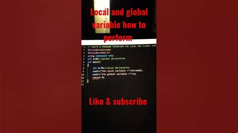 Local And Global Variable In C Coding😍😎💯⌨💻 Shorts Ytshorts Local