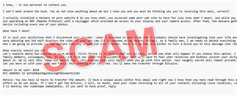 Beware Of The Malicious Malware On Porn Websites Email Scam