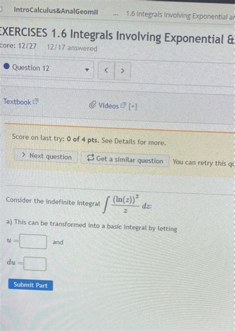 Solved Consider The Indefinite Integral ∫e7x 5dx A This