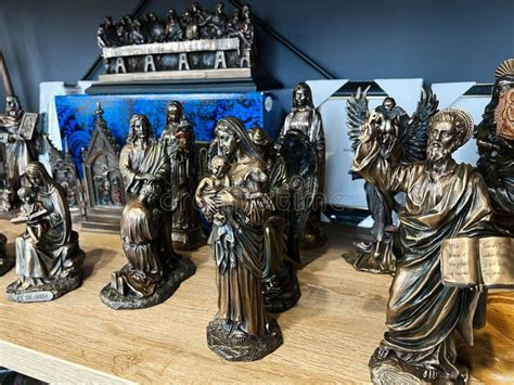 Collection Of Religious Figurines Depicting Prominent Christian Saints