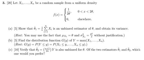 solved [20] ﻿let x1 dots xn ﻿be a random sample from a
