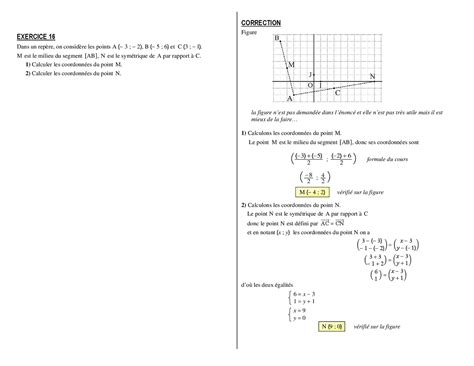 Correction Exercice Math Niveau 3ème Exercices Mathématiques Docsity