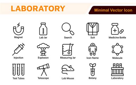 실험실 아이콘 세트입니다 전문성과 혁신을 전달하기 위해 과학 연구 실험 및 연구 프레젠테이션을 위해 세심하게 디자인된 아이콘 컬렉션입니다 건강 진단에 대한 스톡 벡터 아트