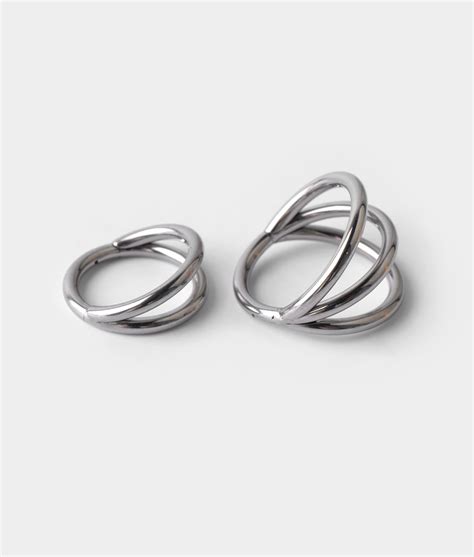 핑크로켓 써지컬 피어싱 더블 And 트리플 라인 세그먼트 링피어싱