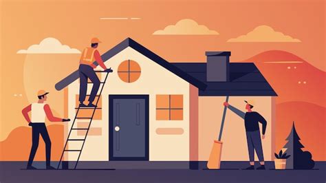 A medida que se pone el sol los trabajadores están poniendo los toques