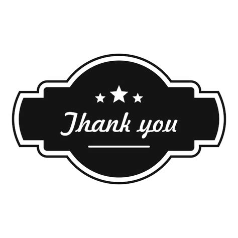 Premium Vector Thank You Label Icon Simple Illustration Of Thank You