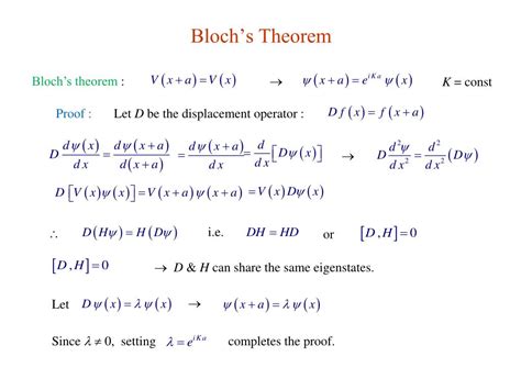 Bloch Theorem