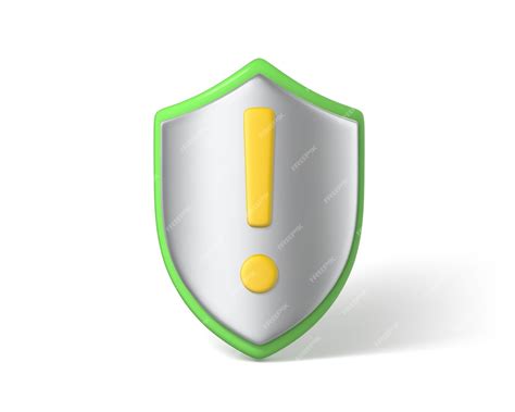 Premium Vector 3d Shield With Exclamation Mark Protection Warning
