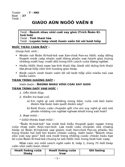 Ngu van 8 - HK1 | PDF