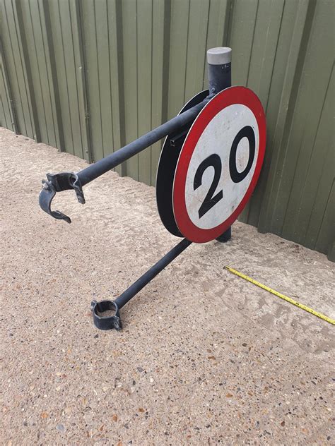 Sign Extension Bracket With 2 X 20 Mph Signs Street Furniture Salvagers Prop Hire And Sales