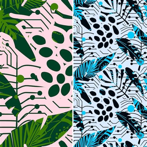 Premium Psd Seamless Pattern Ocelot Paw Print With Bird Of Paradise