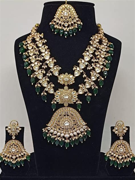 Kundan Pendant Long Moti Kundan Set Sukkhi Multi Gold Plated Kundan